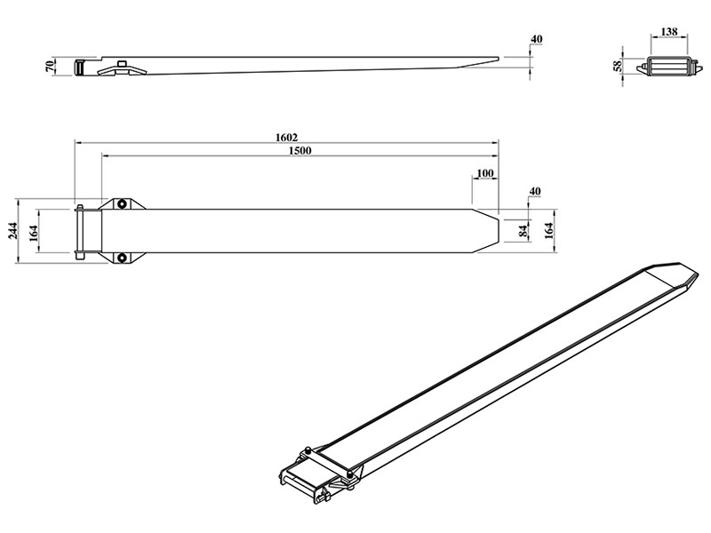 Fork Extensions - Heavy Duty 1500 (pair)