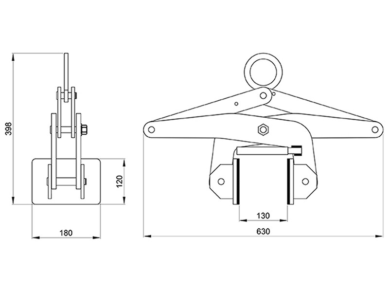 Block & Slab Lifters : Concrete Sleeper Grab - Scissor Lifter ASL-105